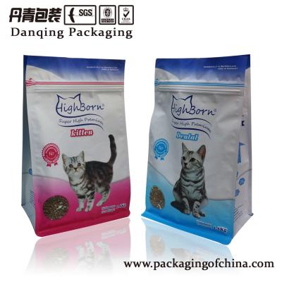 Cina alimento per animali domestici che imballa, sacchetto della guarnizione del quadrato, sacchetto del fondo piatto con la chiusura lampo per frutti di mare che imballano, opaco stampata in vendita