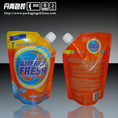 Cina Sacchetto d'imballaggio detergente su misura di Doypack con il becco d'angolo in vendita