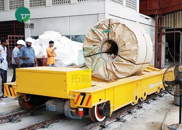 Carro material de la transferencia de la batería ferroviaria para las bobinas en taller