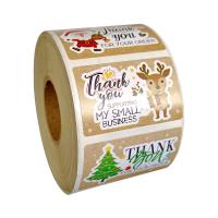 China Christmas Gift Thank You Brown Custom Gift Labels Rectangular for sale