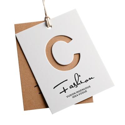 China Brown White Round Coated Paper Hanging Tags Customized Recycled for sale
