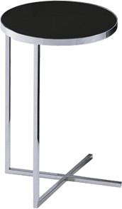 China Black Tempered Glass End Table , Italian Glass Metal Coffee Tables for sale