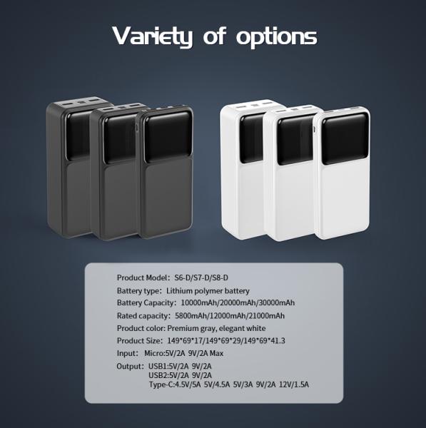Quality 10000mah Powerbank With Inbuilt Cable Power Bank With Built In Usb C Cable for sale