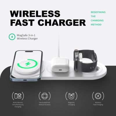 China Carregador sem fio leve 3 em 1 para iPhone Apple Watch AirPods à venda