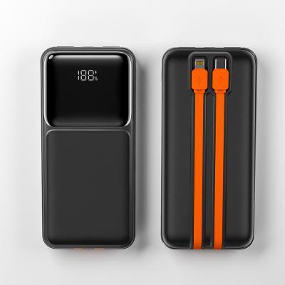 China 20000mAh Built In Lightning Cable Power Bank Portable 149.2*69.3*30.4mm for sale