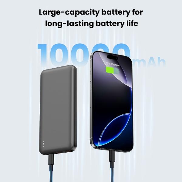 Portable Charger, 1 USB-C Power Bank 10000mAh 1 USB-C Port and 2 USB-A Ports