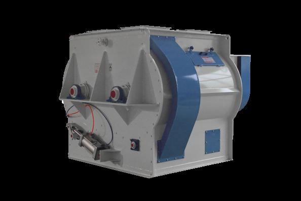 Quality Twin-Shaft Paddle Mixer Animal Feed Mixer Machine 1000kg/P For Livestock Feed Line for sale