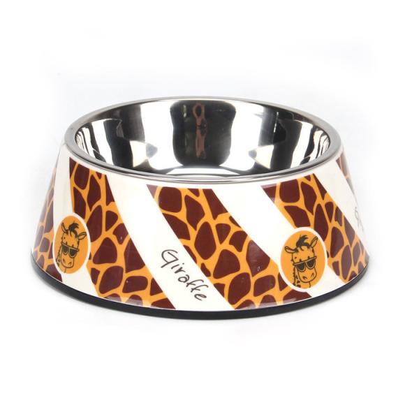 Quality Environmentally Natural Plant Resin Double Bamboo Fiber Pet Bowl for sale