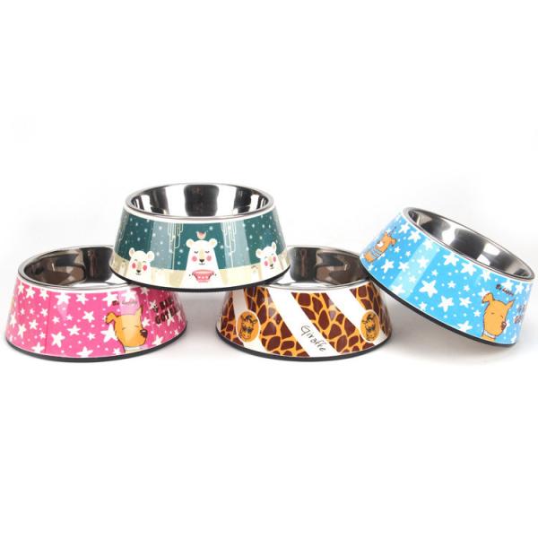 Quality Pet Products Eco Bamboo Fiber Premium Dog Double Bowl for sale