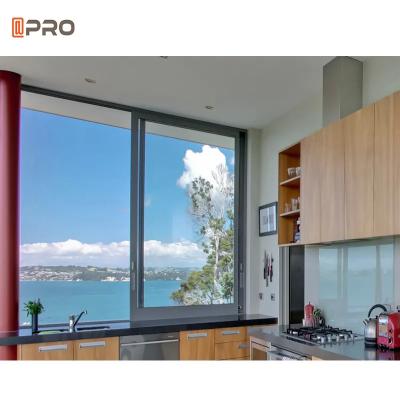 China AAMA 12mm Simple Aluminum Sliding Windows Aluminum Frame Glass Windows for sale