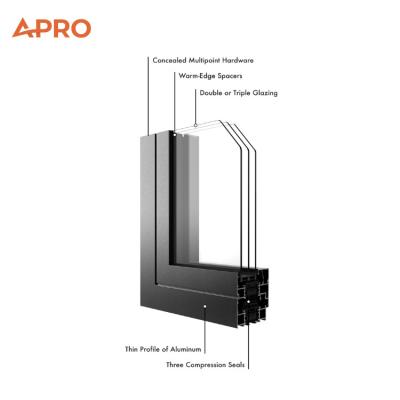 China Security Aluminium Sliding Windows with Insect Screen ISO9001/ISO14001 Certified for sale