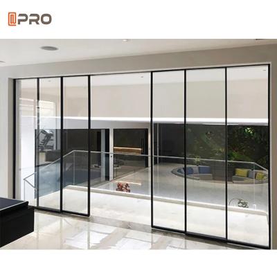 China Porta dobrável de alumínio de trilha impermeável alta e baixa com acabamento do quadro de revestimento em pó à venda