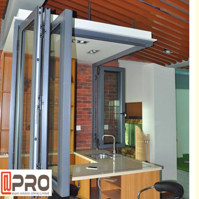 corner bi fold door,exterior bi fold door,soundproof bi-fold door,bi-fold aluminum doo