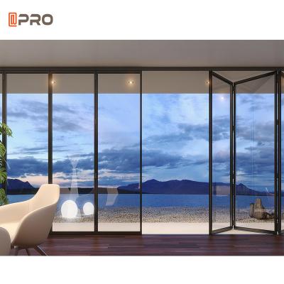 Cina Porte pieganti di alluminio di vetro Frameless impermeabili per decorativo in vendita