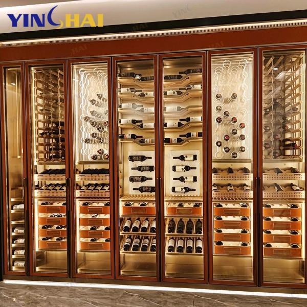 Quality Stainless Steel Temperature Controlled Wine Cabinet LED Light Temp Controlled Wine Cabinets for sale