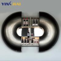 Quality Wooden MDF Glass Top Wall Mounted Wine Cabinet Circular Decorative For Artistic for sale