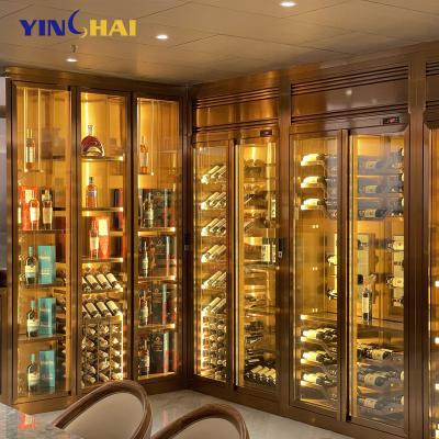 China Powerful Stainless Steel Wine Cabinet Battery Powered Wine Cellar Cabinet For Hotel for sale