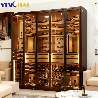 China Custom Design Stainless Steel Bar Wine Cabinet Wine Fridge And Cabinet for sale