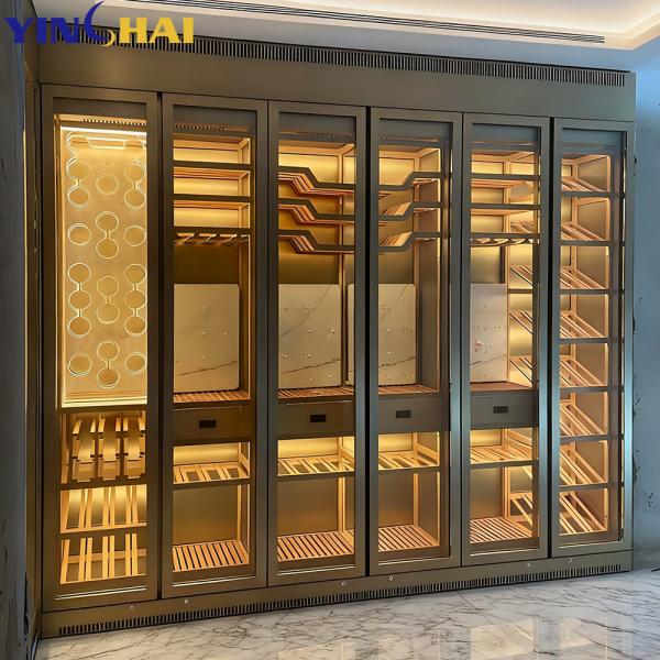 Quality Custom Made Home Commercial Stainless Steel 2 Zone Wine Refrigerator for sale
