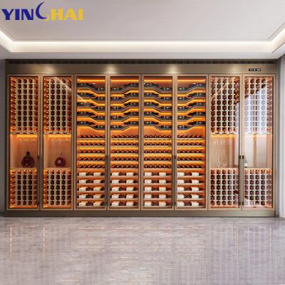 China Modern Large capacity Wine Cabinet Freestanding Glass Door Liquor Rack for Home Use for sale