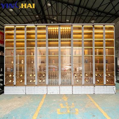 China Modern 60-300 Bottle Wine Cabinet Glass Door Freestanding Wine Rack for sale