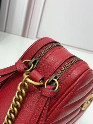 Cina Borsa a tracolla della cinghia della catena del quadrato rosso di Famale con la linea ricamata in vendita