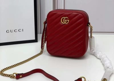Cina Borsa a tracolla della cinghia della catena del quadrato rosso di Famale con la linea ricamata in vendita