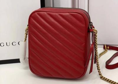 Cina Borsa a tracolla della cinghia della catena del quadrato rosso di Famale con la linea ricamata in vendita