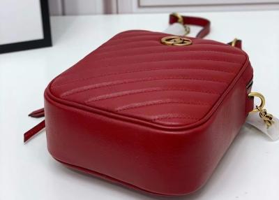 Cina Borsa a tracolla della cinghia della catena del quadrato rosso di Famale con la linea ricamata in vendita