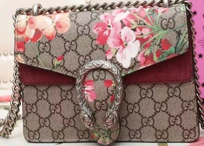 Cina Borsa della spalla di rosa di rettangolo, Rose Pattern Vintage Chain Bag in vendita