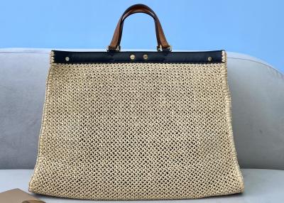Cina Albicocca 41cm Tote Bag Lazy French Style tessuto a mano di Peekaboox in vendita