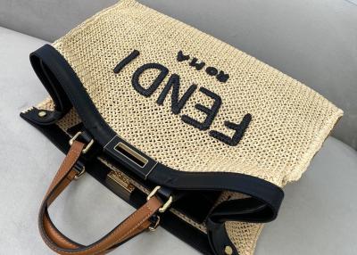 Cina Albicocca 41cm Tote Bag Lazy French Style tessuto a mano di Peekaboox in vendita