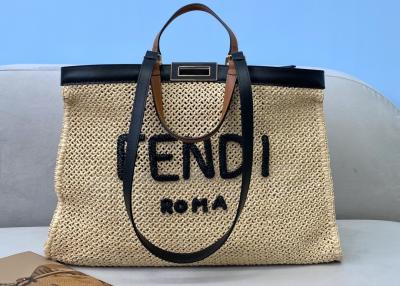 Cina Albicocca 41cm Tote Bag Lazy French Style tessuto a mano di Peekaboox in vendita