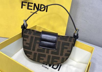 Cina Borsa sotto le ascelle di lusso della tela, singole borse della spalla della cinghia di Brown in vendita