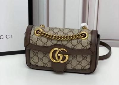 Cina Una borsa a catena di lusso di Brown della spalla, borsa a catena inclinata del metallo trasversale in vendita