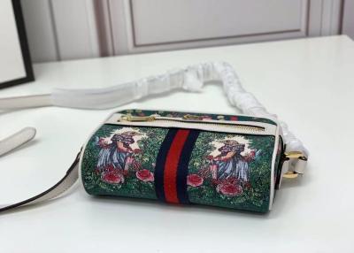 Cina Stampa del fiore della borsa a tracolla della cinghia delle donne della chiusura 17.5cm della copertura della falda singola in vendita