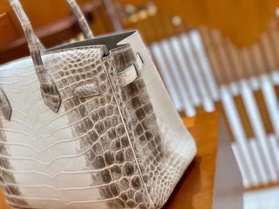 Cina Cuoio amichevole di Eco che allinea la borsa himalayana di Birkin del coccodrillo di 30cm per le donne in vendita