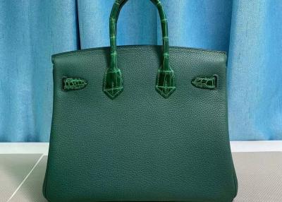 Cina Emerald Crocodile Skin Bag, borsa della pelle dell'alligatore del fermaglio del metallo per le donne in vendita