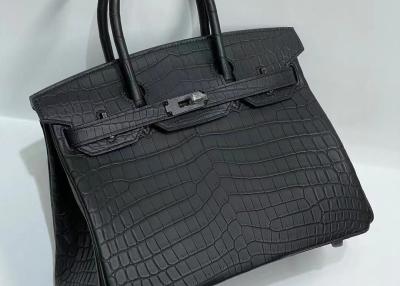 Cina L'alligatore nero di struttura animale pela la borsa di Birkin con il fermaglio d'argento in vendita