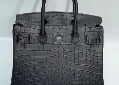 Cina L'alligatore nero di struttura animale pela la borsa di Birkin con il fermaglio d'argento in vendita