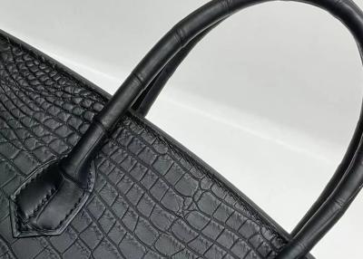 Cina L'alligatore nero di struttura animale pela la borsa di Birkin con il fermaglio d'argento in vendita
