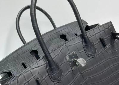 Cina L'alligatore nero di struttura animale pela la borsa di Birkin con il fermaglio d'argento in vendita