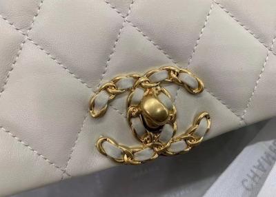 Cina Pelle di pecora diagonale bianca Tote Bag With Box Shape della spalla della ragazza in vendita