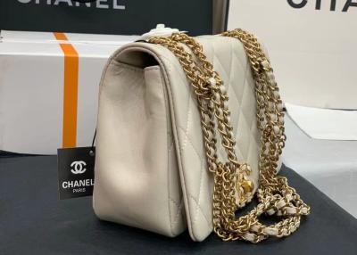 Cina Pelle di pecora diagonale bianca Tote Bag With Box Shape della spalla della ragazza in vendita