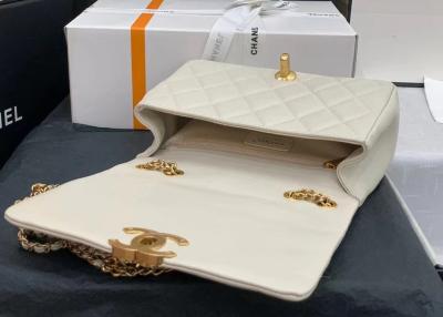 Cina Pelle di pecora diagonale bianca Tote Bag With Box Shape della spalla della ragazza in vendita