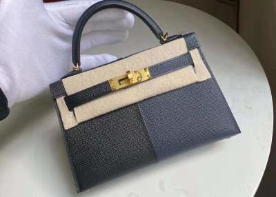 Cina Borsa di frizione di cuoio di marca di Palmprint della mucca fatta a mano con la chiusura del fermaglio del metallo in vendita