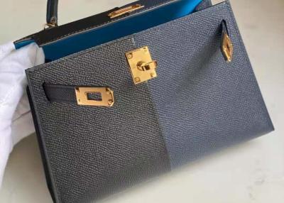 Cina Borsa di frizione di cuoio di marca di Palmprint della mucca fatta a mano con la chiusura del fermaglio del metallo in vendita