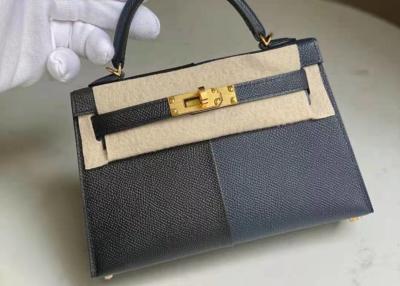 Cina Borsa di frizione di cuoio di marca di Palmprint della mucca fatta a mano con la chiusura del fermaglio del metallo in vendita