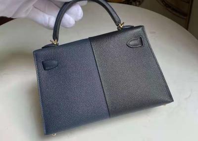 Cina Borsa di frizione di cuoio di marca di Palmprint della mucca fatta a mano con la chiusura del fermaglio del metallo in vendita
