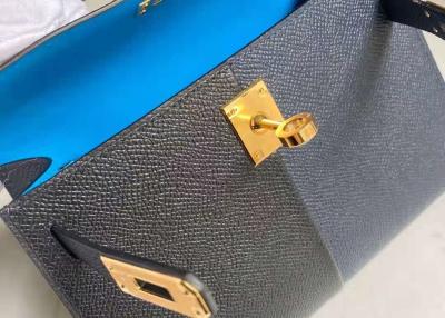 Cina Borsa di frizione di cuoio di marca di Palmprint della mucca fatta a mano con la chiusura del fermaglio del metallo in vendita